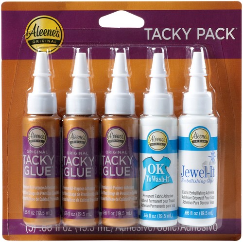 Aleene's Try Me Size Tacky Pack .66oz 5/Pkg-Jewel-It, Ok To Wash-It & 3 ...