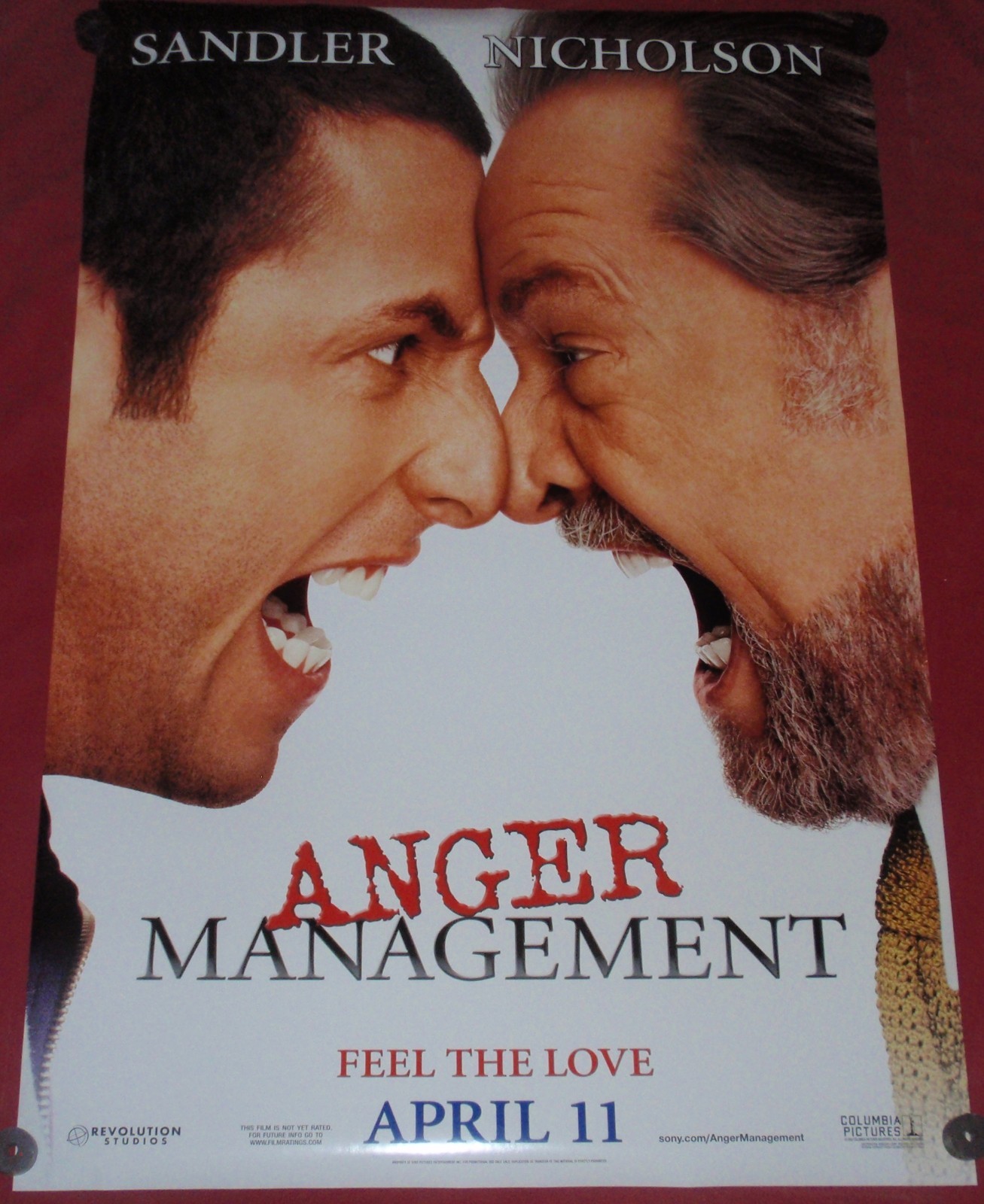 Anger Management Movie Poster 27x40 D/S Adam Sandler Jack Nicholson ...