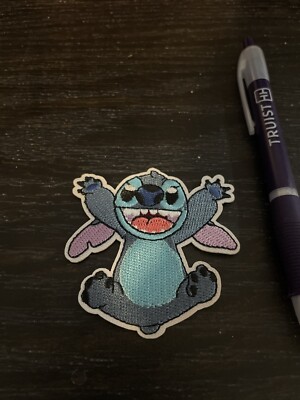 Stitch Cartoon Character Face Lilo and Stitch Movie Embroidered Iron On ...