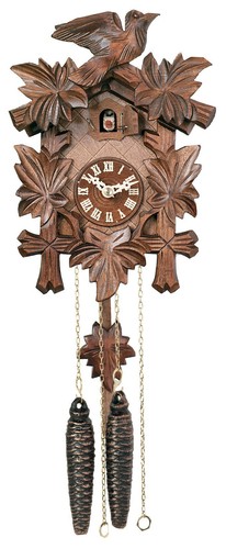 One Day Hand-Carved Cuckoo Clock with Five Maple Leaves & One Bird - 9 Inches... 773822094228| eBay