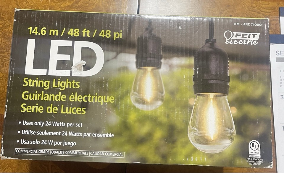 Feit Electric 48' LED Filament String Light Set black new | eBay