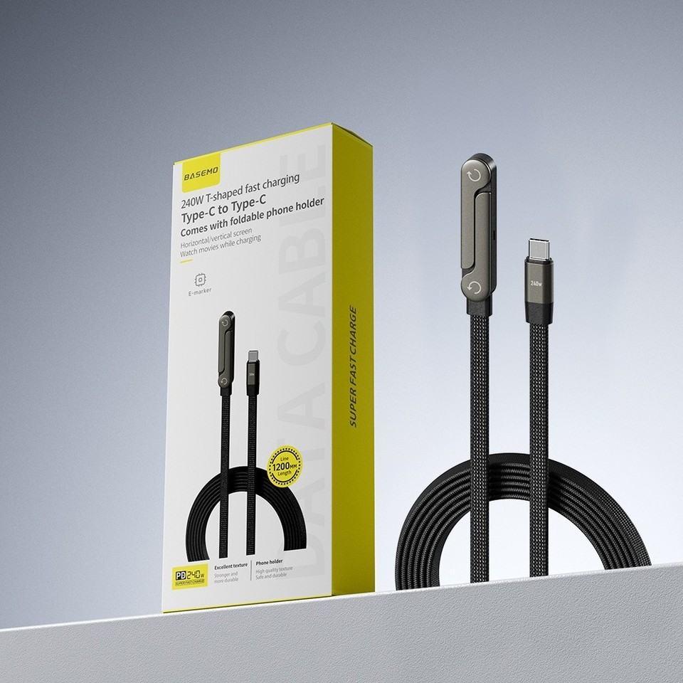 2-in-1 240W Universal TypeC Fast Charging Cable with Invisible Cell ...