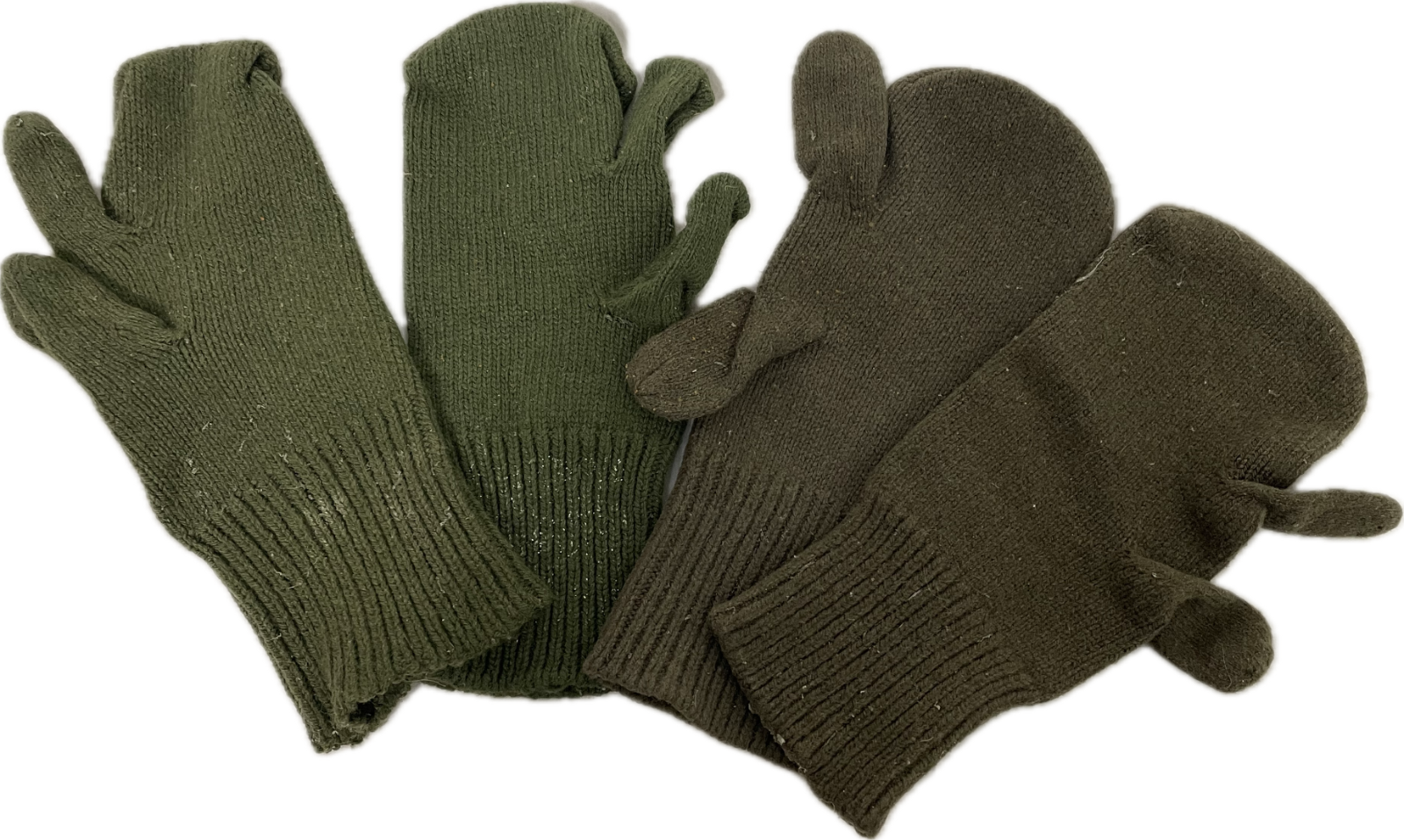 2 PAIRS Vintage USGI Military Wool Blend Trigger Finger Hunting Mittens ...