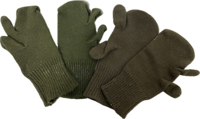 2 PAIRS Vintage USGI Military Wool Blend Trigger Finger Hunting Mittens ...