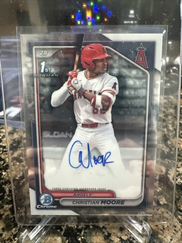 2024 Bowman Chrome CHRISTIAN MOORE 1st Prospect AUTO Autograph #CPA-CM ...