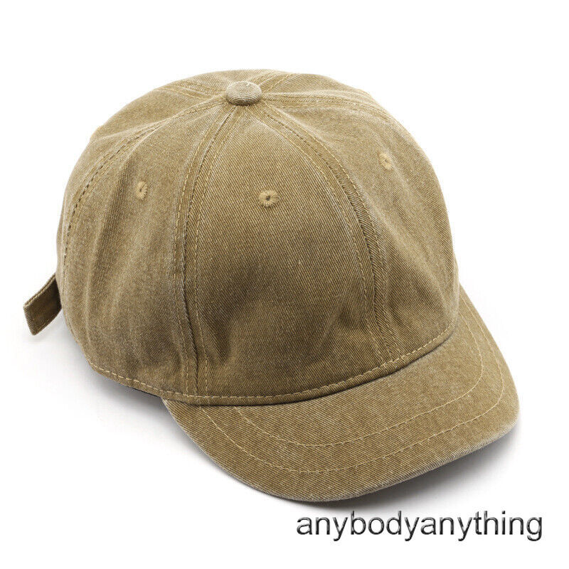 Men Retro Short Brim Baseball Cap Adjustable Trucker Sun Hat Outdoor ...