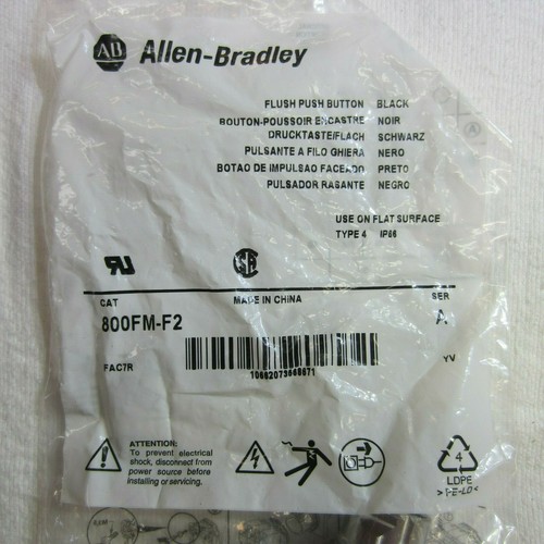 ALLEN BRADLEY 800FM-F2 Flush Push Button Black | eBay