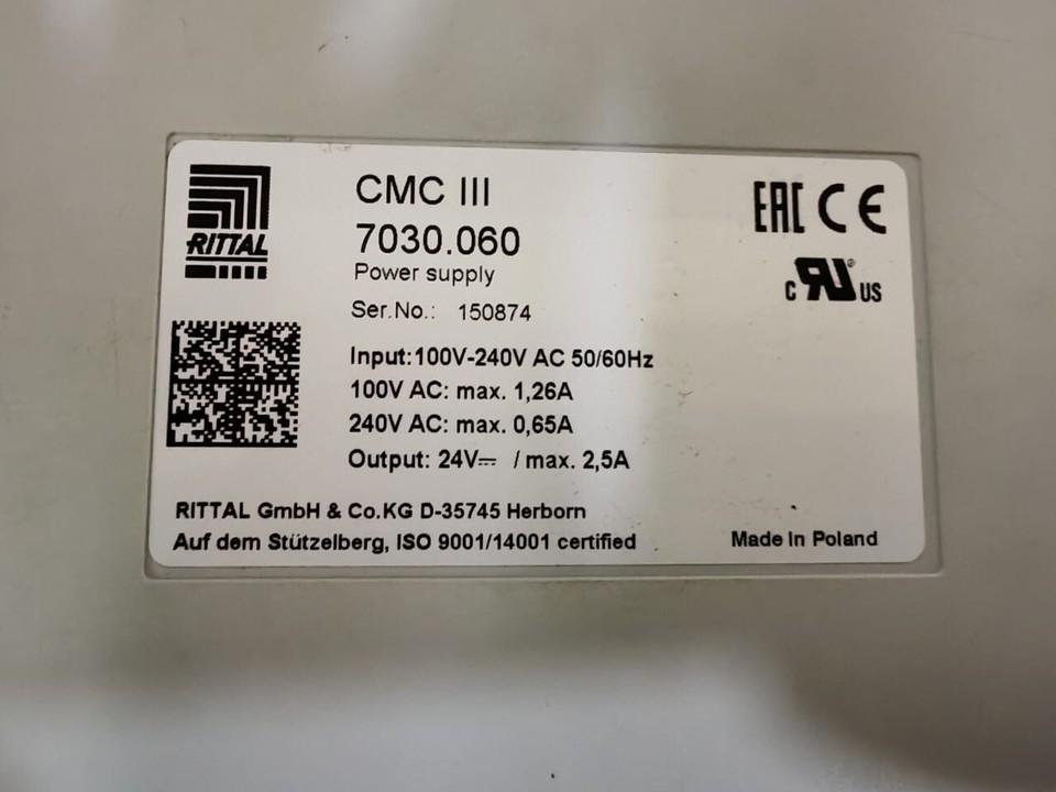 Rittal CMC III Power Supply DK 7030.060 - New Without Box | eBay