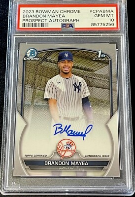 Brandon Mayea 2023 Bowman Chrome Prospects 1st Auto #CPA-BMA PSA 10 ...