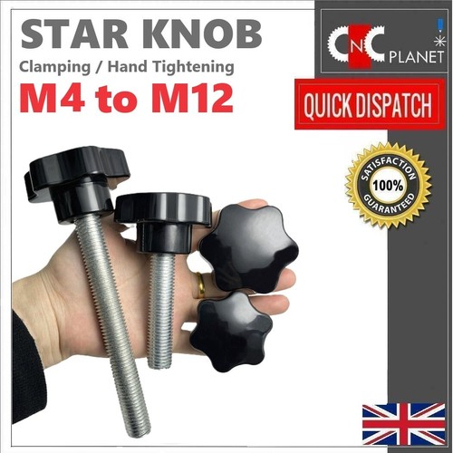 M4 M5 M6 M8 M10 M12 Plastic Star knob Clamping Nut Screw Machine Handle ...
