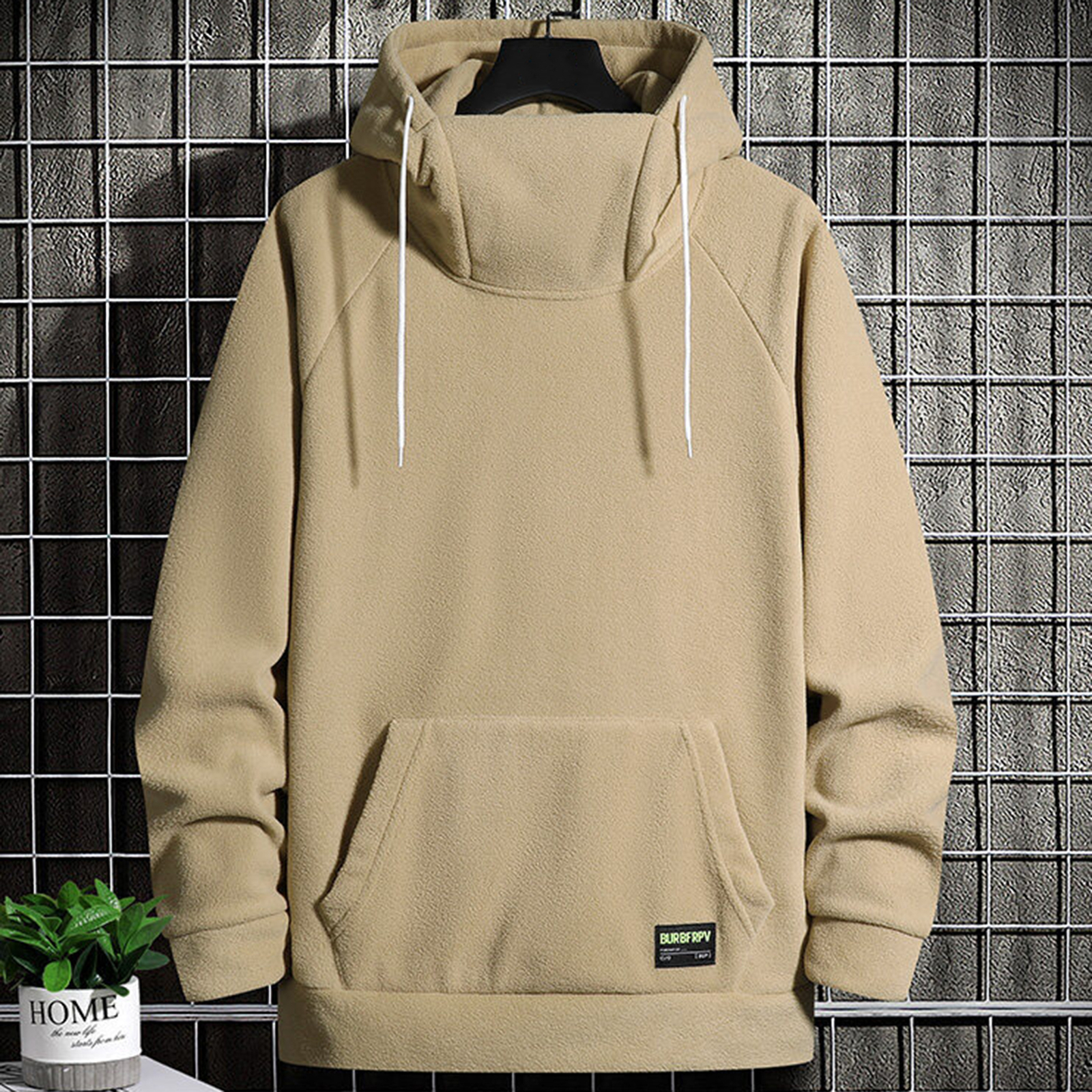 Spring Hoodie Long Sleeves Warm Soft Elastic Cuff Men Winter Hoodie ...
