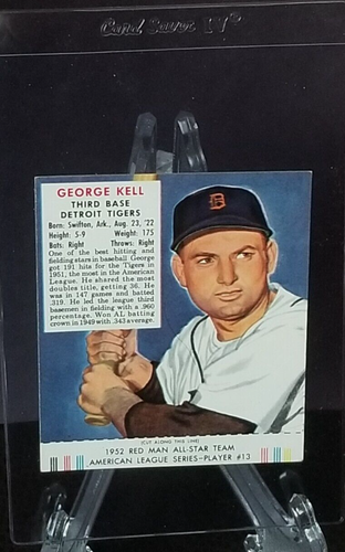 💥 Authentic 1952 GEORGE KELL RED MAN Card #13 Full Tab Vibrant Colors 💥 ...