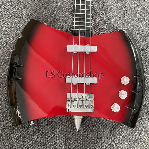 Custom Red Burst 4 String Marceline's Axe Adventure Time Bass Guitar ...