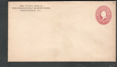 unmailed Scott U362 postal envelope cover The Springfield Marine Bank ...