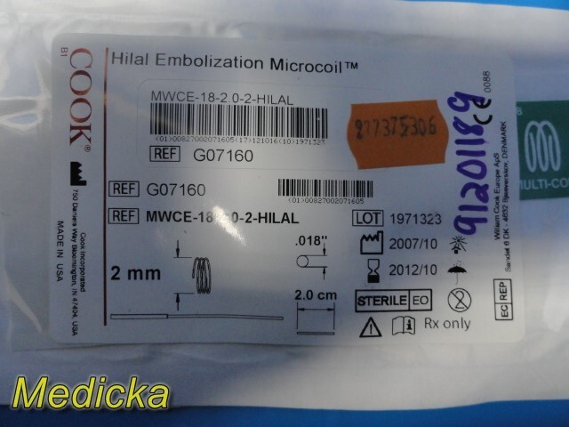 Cook Medical G10413, G10411 Tornado & G07160 Hilal Embolization Coil ...