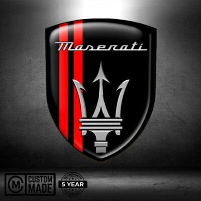 Maserati Sticker | Fender Badge Decal | Side Logo Trunk Bumper Laptop ...