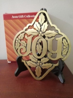 Holiday Brass Trivet or Wall Hanging "JOY"- Avon Gift Collection | eBay