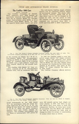 1907 PAPER AD CAR AUTO ARTICLE Cadillac 1908 Automobile Model S G ...