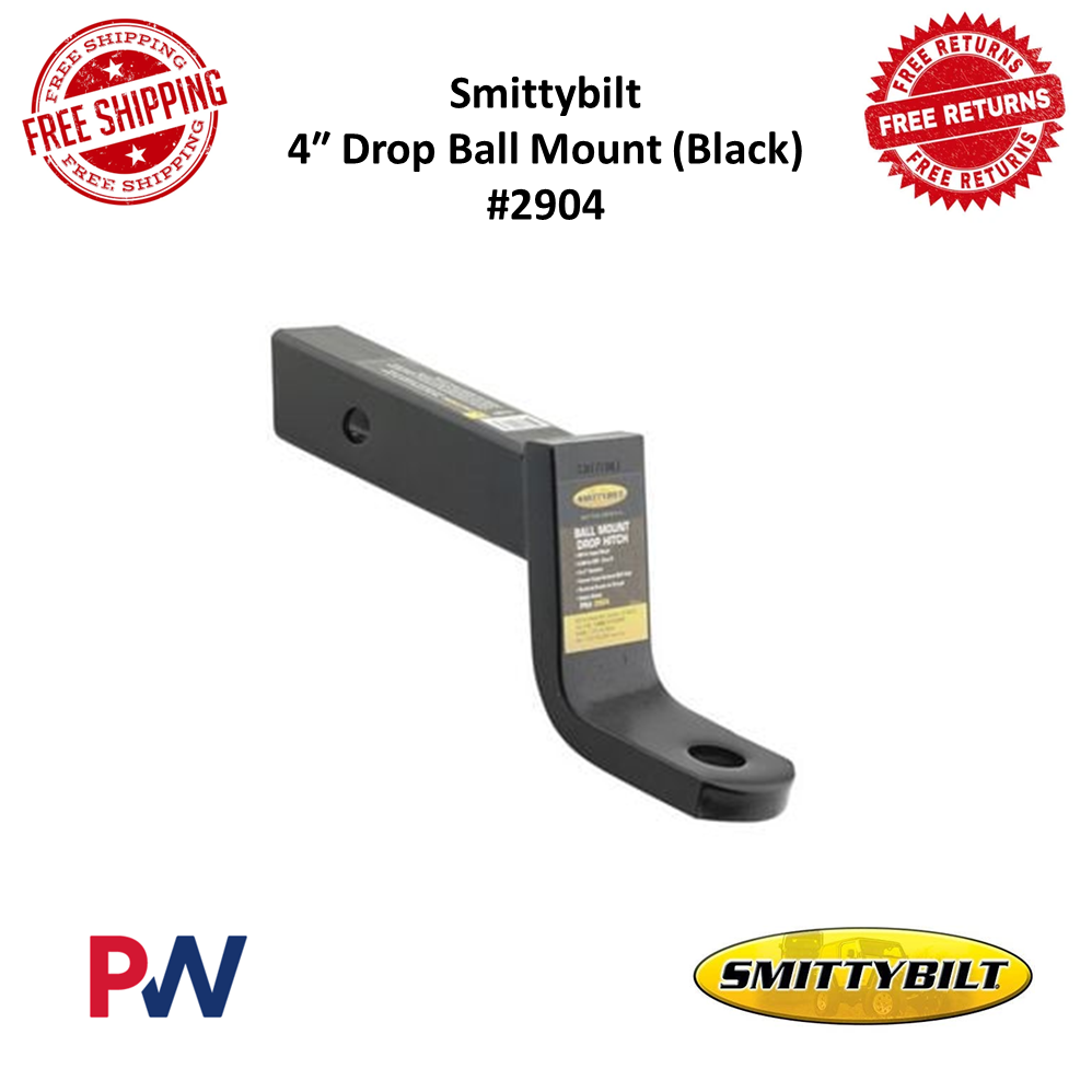 Smittybilt Drop Ball Mount 2 in X 2 in Receiver 1 in Shank Hole 4 in ...