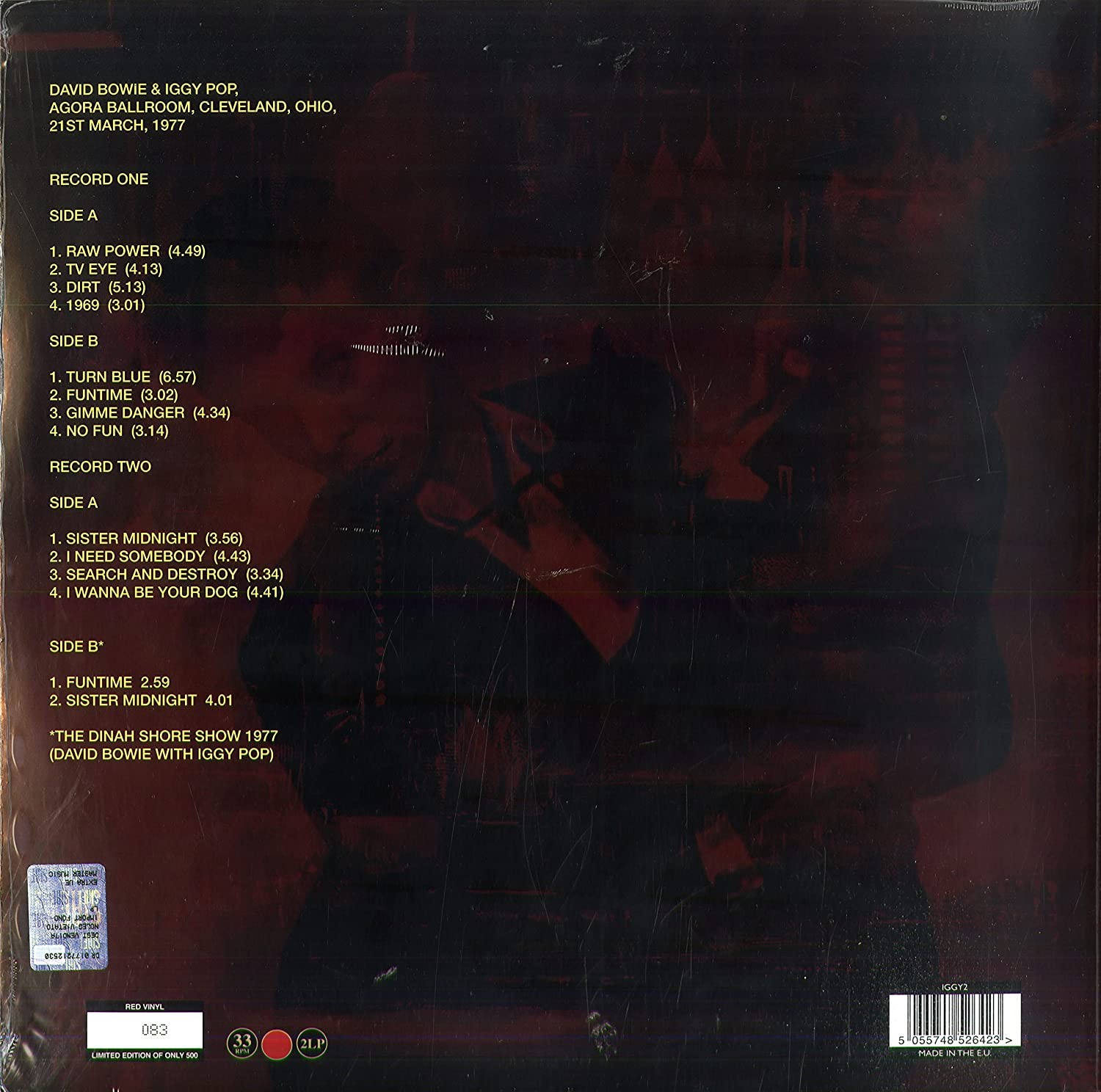 Bowie David & Iggy Pop Live at Agora Ballroom Red) (Vinyl) | eBay