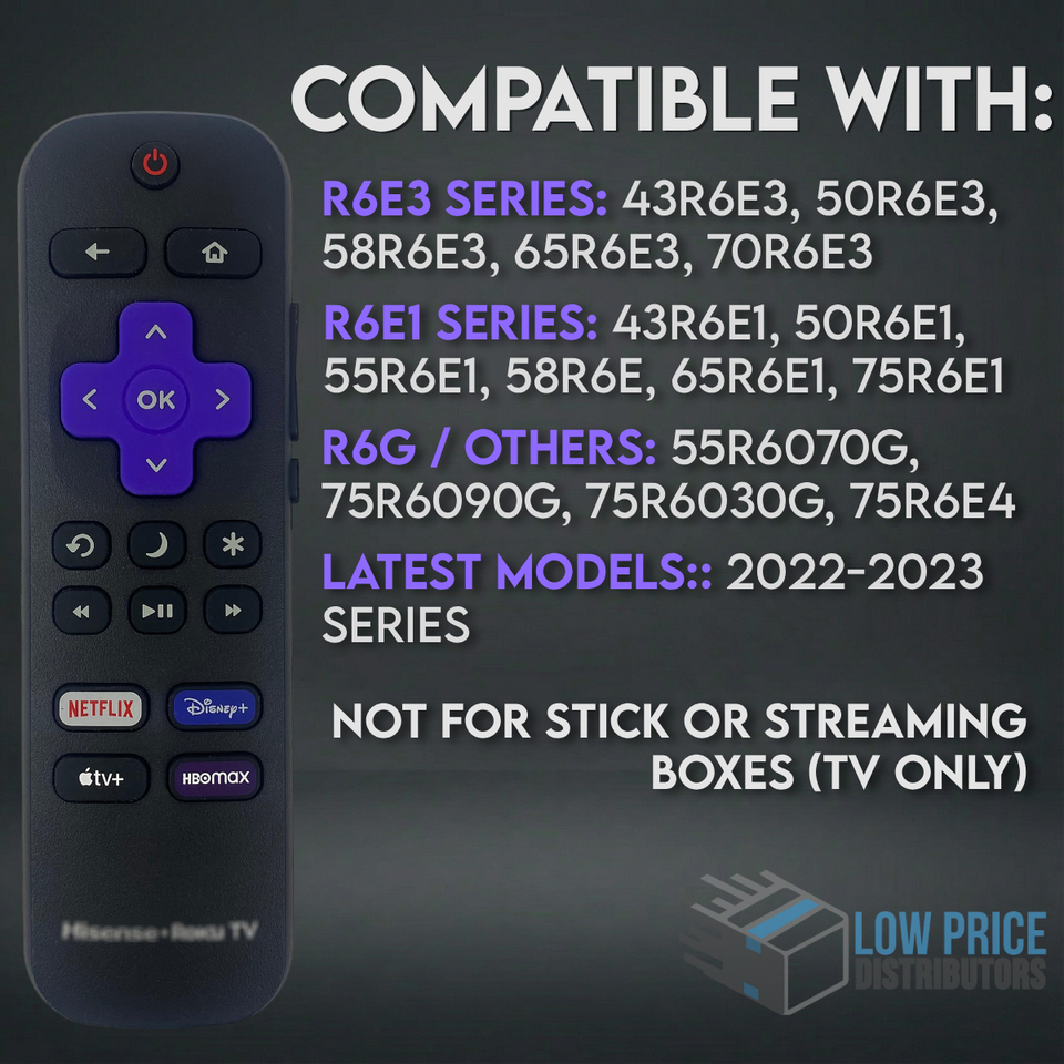 New Hisense Remote for R6E3 R6E4 Series (Purple Button) 43R6E3 50R6E3 ...