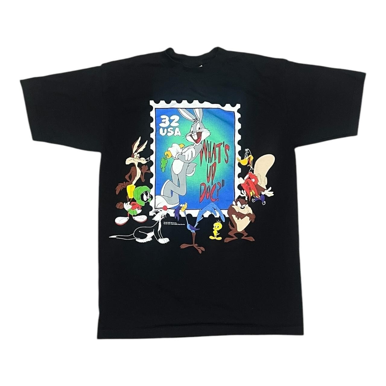 Vintage 1997 Looney Toons Stamp Graphic T-shirt - Gem