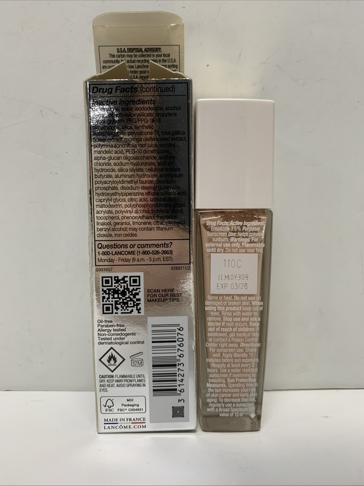 Lancome Teint Idole Ultra Wear Care & Glow Foundation 110C 1 oz. exp3/26 #076 | eBay