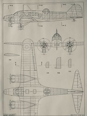 WW2 Aircraft AVRO ANSON I - Scale Design Plans Published c1940 | eBay UK