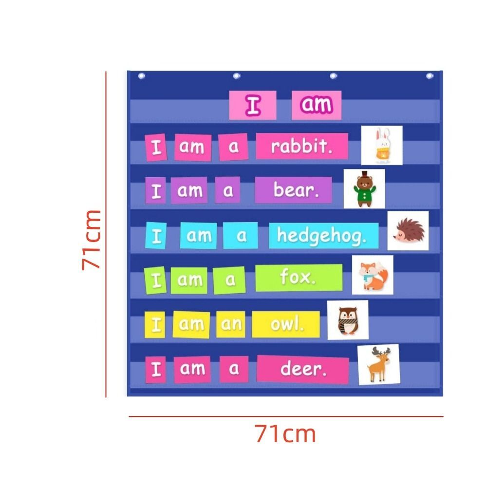 Large Standard Pocket Chart Blue Clear Pocket Chart Home Use | eBay