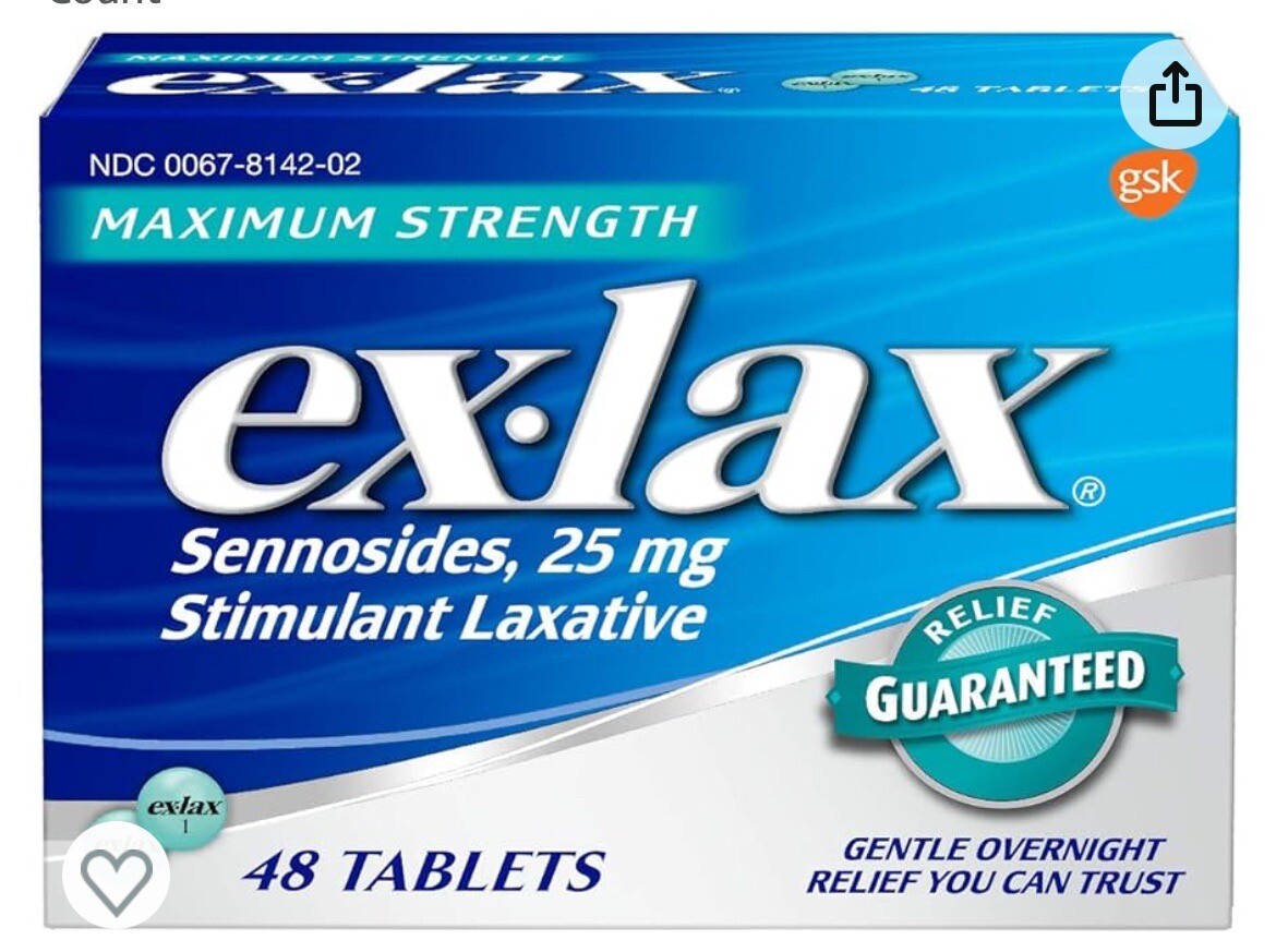Ex-Lax Maximum Strength Sennosides USP Stimulant Laxative Tablets 25 mg ...