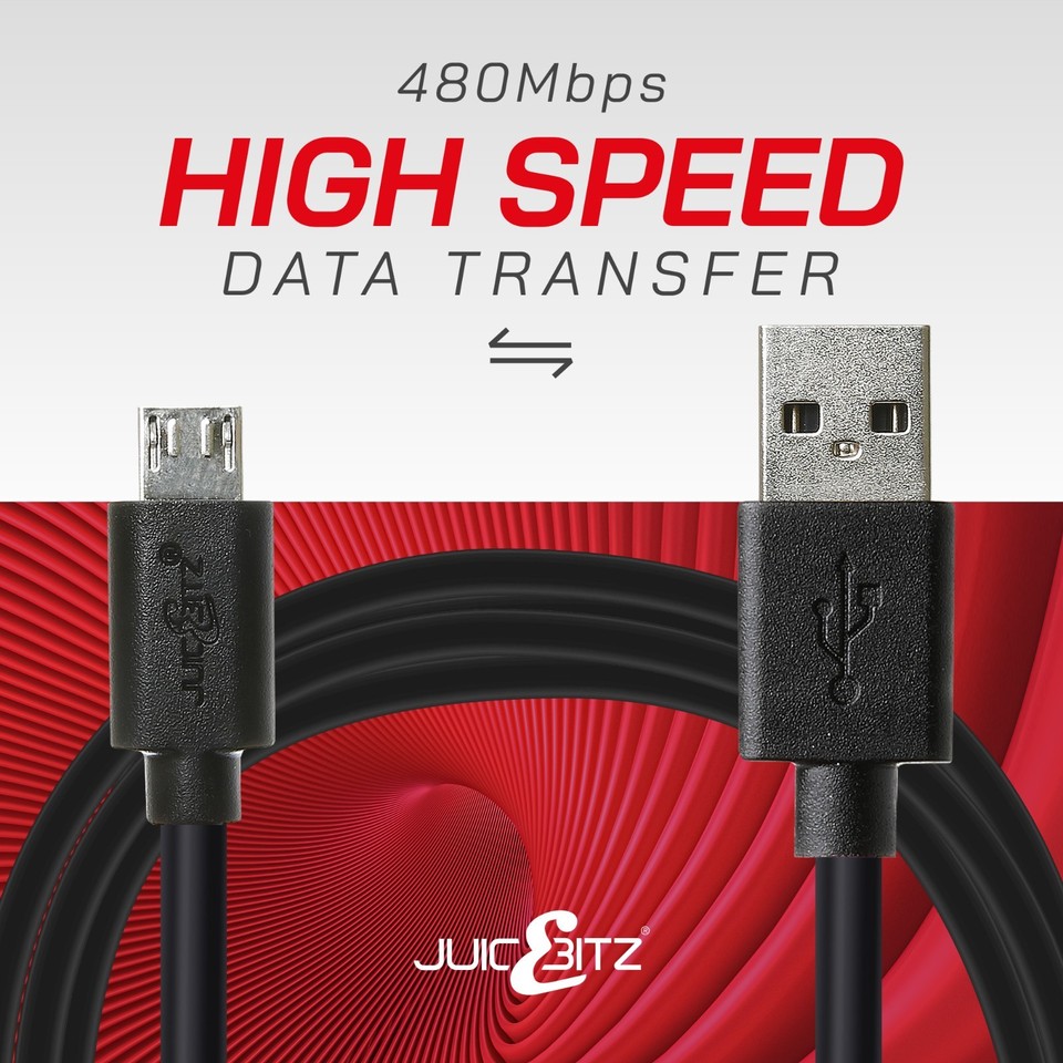 Extra Long USB to Micro-B Charger Power Cable for RING Indoor & Pan ...