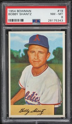 1954 Bowman BB Card # 19 Bobby Shantz Philadelphia Athletics HOF PSA 8 ...