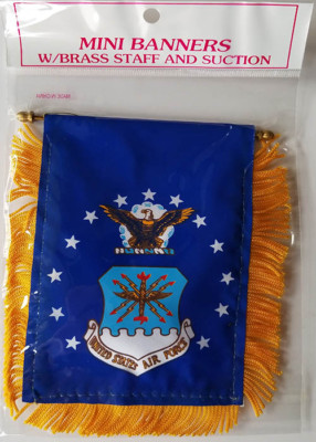 4" x 6" Air Force Flag USAF Mini Banner Tassles Suction Cup Staff FAST ...