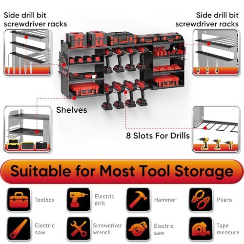 Upgrade Large Power Tool Organizer Wall Mount,Cordless Tool Storage ...