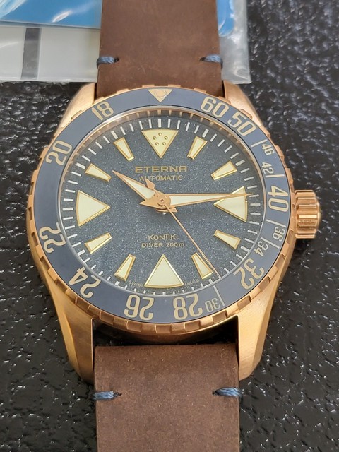Eterna KONTIKI BRONZE DIVER 44 MM Ref 1291.78.53.1431 Blue dial 2 year ...