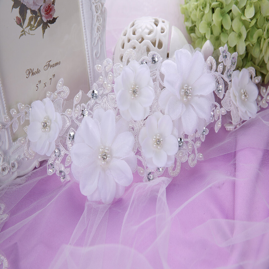Flowers Pearl Wedding Bridal Headpiece Headdress Hair Tiara Hair Pin ...