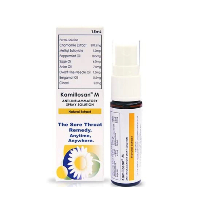 Kamillosan M Mouth Anti Bacterial Tonsil Bad Breath Spray - 15ml for ...