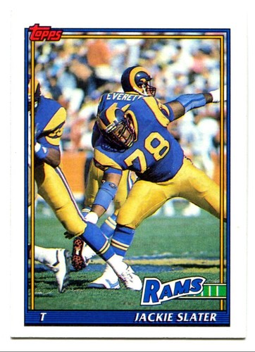 1991 Topps #526 Jackie Slater Football Card - Los Angeles Rams- NFL HOF ...