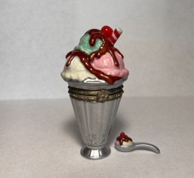 Rare Porcelain Hinged Trinket Box PHB Cooking Club Of America Sundae ...