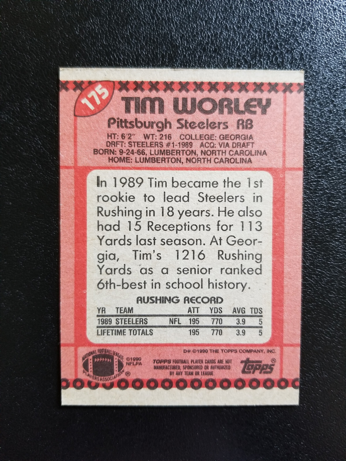 1990 Topps - #175 Tim Worley for sale online | eBay