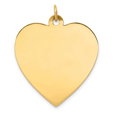 14K Gold Plain .035 Gauge Engravable Heart Disc Charm 1.2 x 1.3 in | eBay