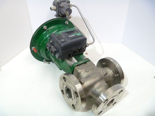 1-1/2" Fisher GX 300# CF3M Stainless 3-Way Control Valve DVC2000 ...