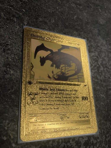 Ultra Rare Shining Charizard 1st Edition 107/105 Gold Foil Pokémon Card ...