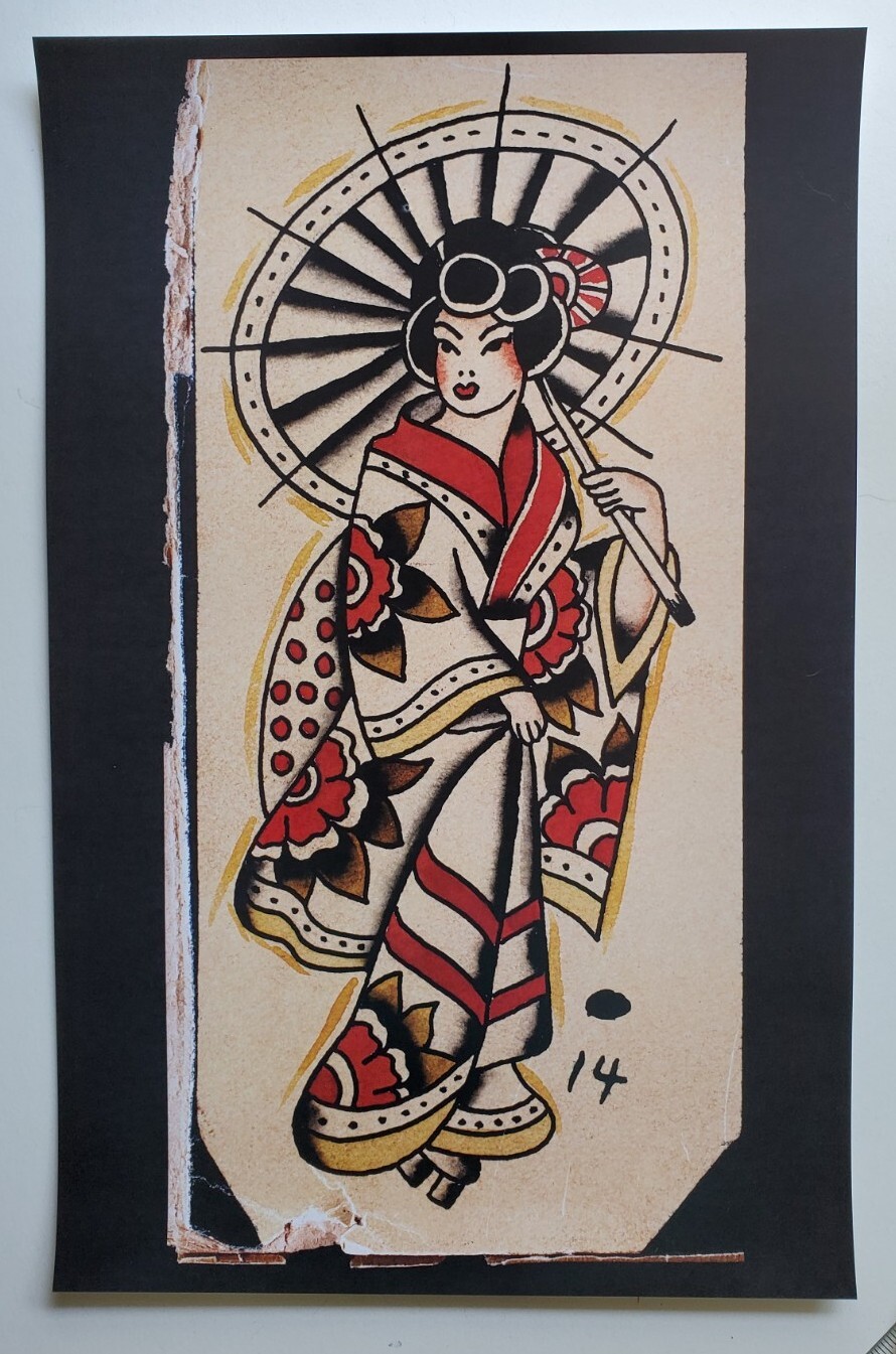 Traditional Geisha Tattoo Flash