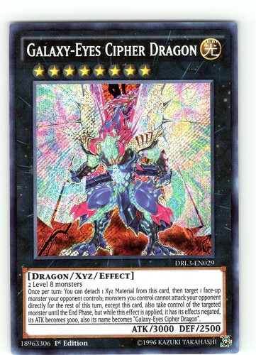 Yu-Gi-Oh Galaxy-Eyes Cipher Dragon DRL3-EN029 1st Edition Secret Rare ...