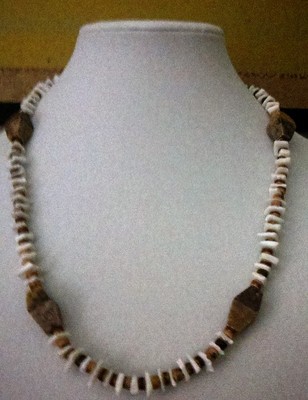 Men's 25 Inch Design Natural Stone ,Pucca Shell with Cork Bead Necklace ...