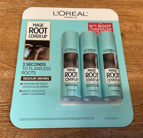 3 PACK L'Oréal Paris Magic Root Cover Up Gray Concealer Spray Medium ...