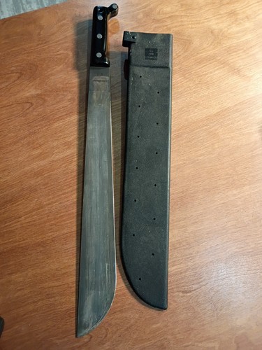 U.S. Ontario 18 Inch Black Knife Stemaco Machete #199 With Sheath | eBay