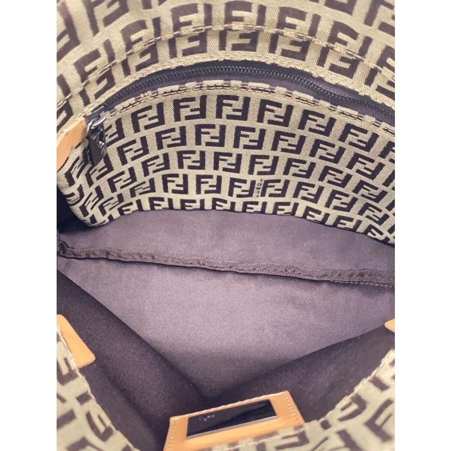 FENDI handbag canvas brown allover print zucchino women hand bag purse ...