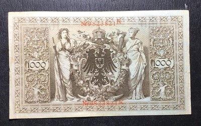 1910 $1,000 Marks Germany Choice VF! Crispy! X3821! Old German Paper ...